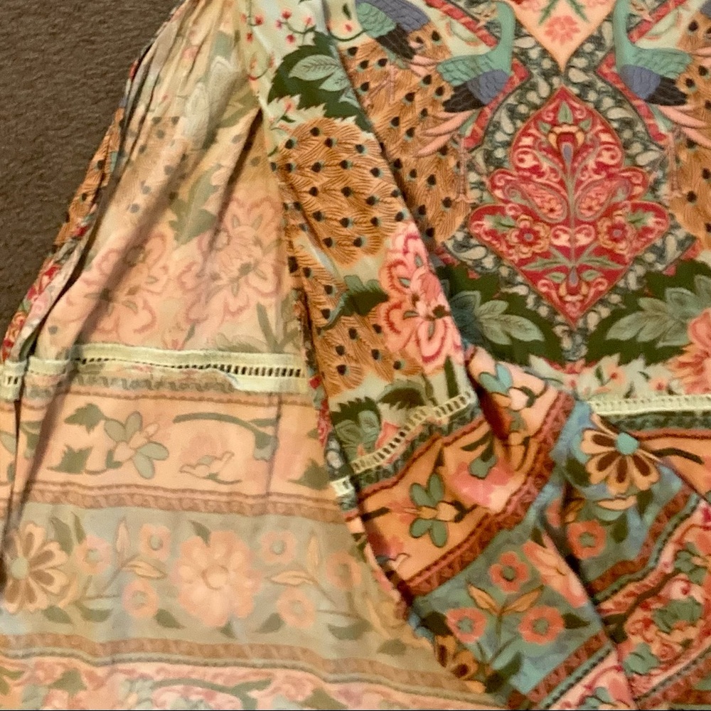 Spell & Gypsy Lotus And Peacock Skirt - Pink, Blue, &… - Gem